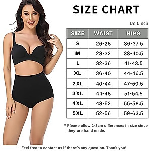 wirarpa Women's Underwear Cotton Super High Waisted Briefs Stretch Full Coverage Panties 4 Pack Black Small