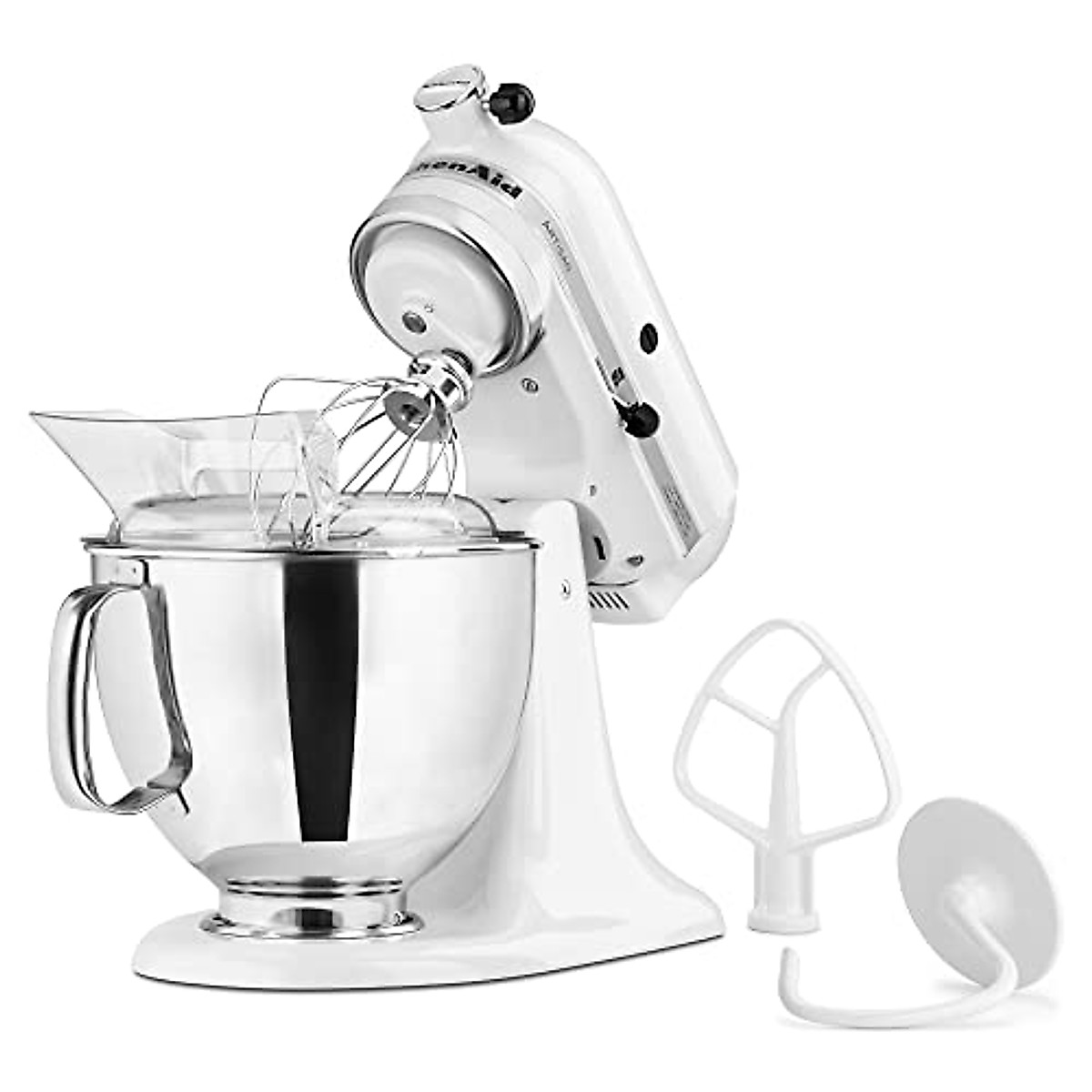 KitchenAid KSM150PSWH Artisan Series 5-Qt. Stand Mixer with Pouring Shield - White