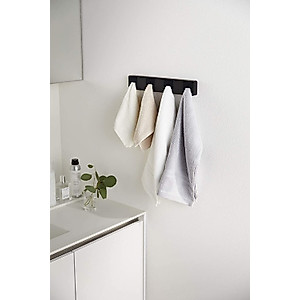 Yamazaki Push Dish Home Self Adhesive Plastic | Towel Holder, One Size, Black