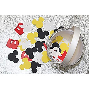 100 pcs 2inche Red Black Yellow White Mickey Confetti Boy Baby Shower Mickey Theme Party First Birthday Supplies Decorations Table Decor Photo Booth Props