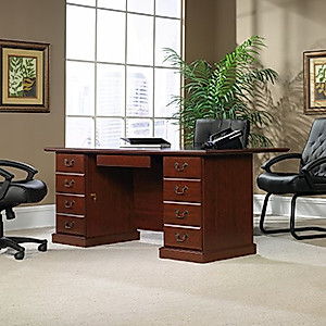 Sauder Heritage Hill Executive Desk, L: 70.51" x W: 35.43" x H: 29.69", Classic Cherry Finish