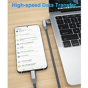 Elebase USB C to C 100W Charging Cable 10FT with USB-A Adapter,Type-C PD Fast Charger Cord for Car iPhone 16 15 Pro Max Plus,Airpods 4th,MacBook Mac,iPad 10 10th Air 4 5 6,Galaxy S24 S23,Right-Angled