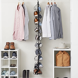 Household Essentials 311390 Hanging Shoe Storage Organizer for Closets -20 pocket - Natural Canvas