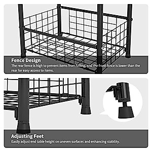 PROXRACER 3-Tier FreeStanding Open Shelf,Bathroom Organizer Shelves Unit with Adjustable Feet, Metal Steel Storage Tower Organizer Rack Basket Cart for Bathroom, Living Room, Balcony, Kitchen