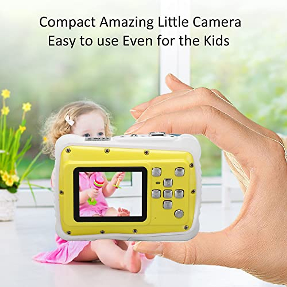 Shanrya 12MP Kids Camera, Compact HD Digital Camera for Toy for Gift(Yellow)