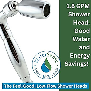 High Sierra Showerheads® - Solid Metal Handheld Shower Head with Pressure and Flow Control Valve - Low-Flow 1.8 GPM - Chrome