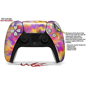WraptorSkinz Skin Wrap compatible with Sony PS5 DualSense Controller Tie Dye Pastel (CONTROLLER NOT INCLUDED)