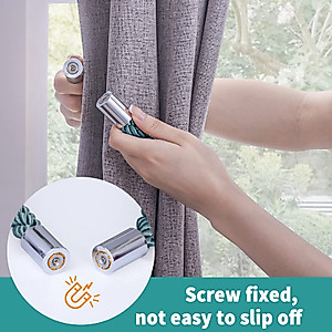 BGment Strong Magnetic Curtain Tiebacks Convenient Decorative Weave Rope Curtain Holdbacks for Home Office Window Draperies, 2 Pack, Teal