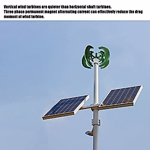 Wind Turbine Generator Kit, Silent Rotation No Shake Wind Turbine Generator Vertical Shaft 3 Phase Permanent Magnet 24V 12V for Marine(#4)
