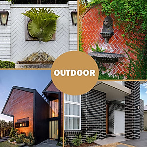 TORURAL 100 Vintage Brown/Red Faux Brick Wall Tiles, 3D Thin Brick Veneers for Bedroom, Bathroom, Kitchen, Fireplace and Fence Wall Panels (14.2 sq ft)