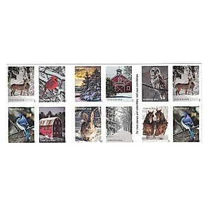 USPS Forever Stamps Winter Scenes - Book of 20 Postage Stamps