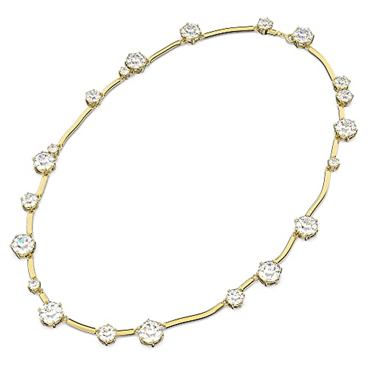 SWAROVSKI Constella necklace, Round cut crystal, Clear, Gold-tone Finish