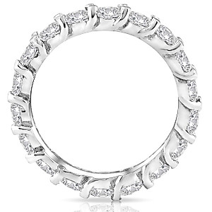 2 Ct Lab Created Moissanite Eternity Ring Womens Wedding Band 14k White Gold - Size 6