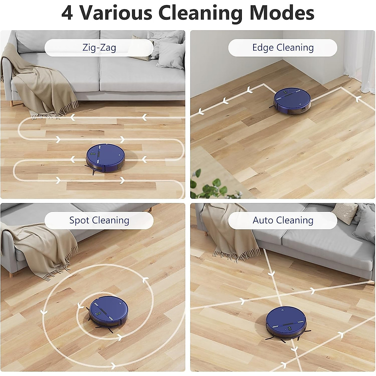 Robot Vacuum and Mop Combo, WiFi/App/Voice, Robotic Vacuum Cleaner with Schedule, 2 in 1 Mopping Robot Vacuum with Water Tank and Dustbin, Self-Charging, Slim, Ideal for Hard Floor, Pet Hair, Carpet