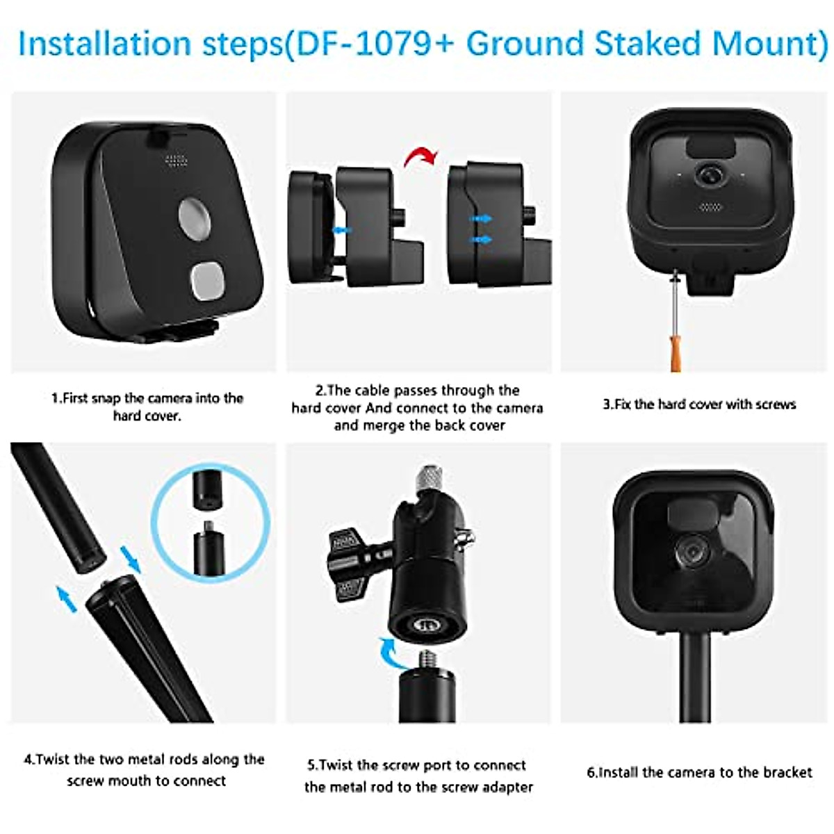 Holicfun Adjustable Ground Stake Mount with Weatherproof Cover for Blink Outdoor Camera