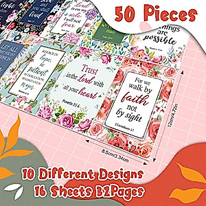 CHENGU 50 Pack Christian Notebooks Prayer Journals Small Pocket Bible Journal Gratitude Journal for Women Men Bible Notebook Scripture Inspirational Notepads for Office School Home (Novel Style)