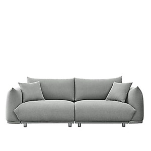 CEOTHA 90.5'' Modern Couch for Living Room Sofa,Solid Wood Frame and Stable Metal Legs, 2 Pillows, for Bedrooms Easy to Assemble Wooden Noise Free Platform Bed Suitable