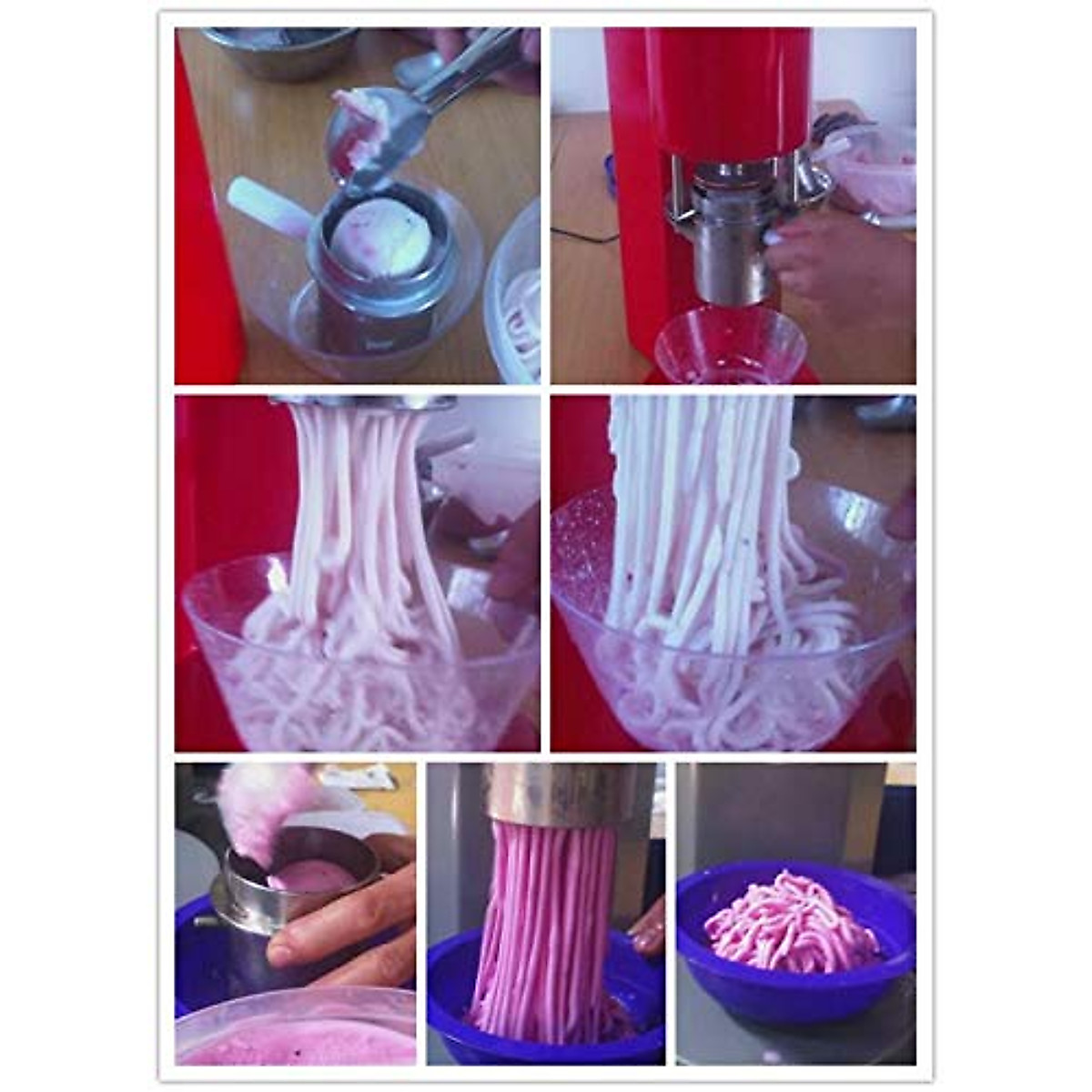 Gowe® Different Shapes Spaghetti Ice Cream Maker (Yellow Color)