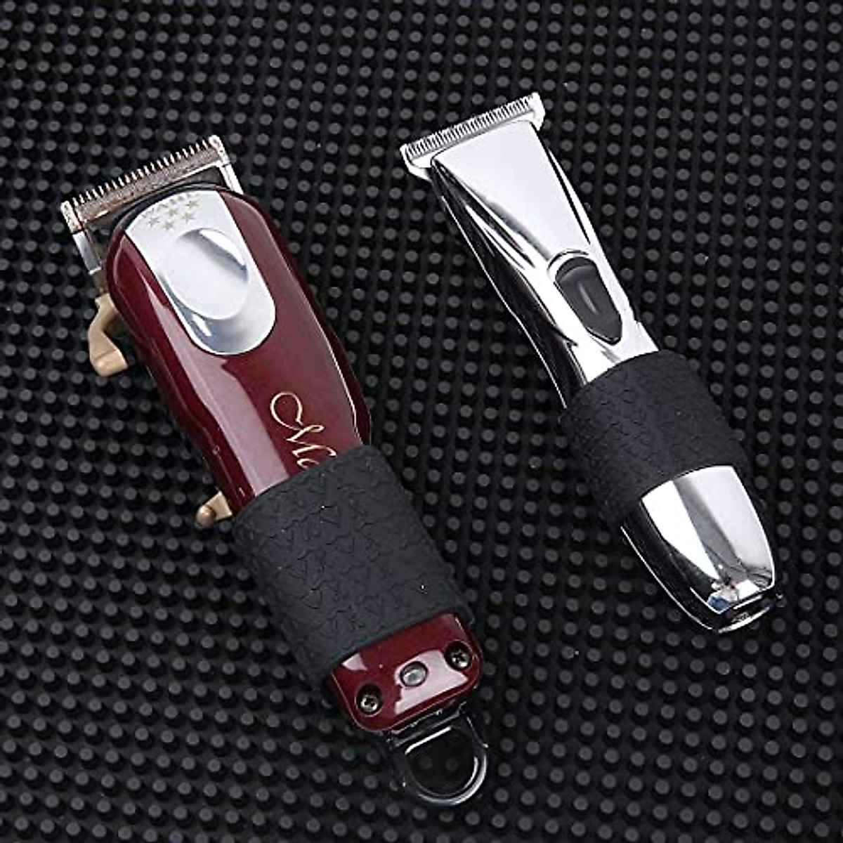 Barber Clipper Bands 3pcs, Non Slip Band for Barber Clipper,Heat Resistance Protective Sleeve,Non Slip Bands (Black)