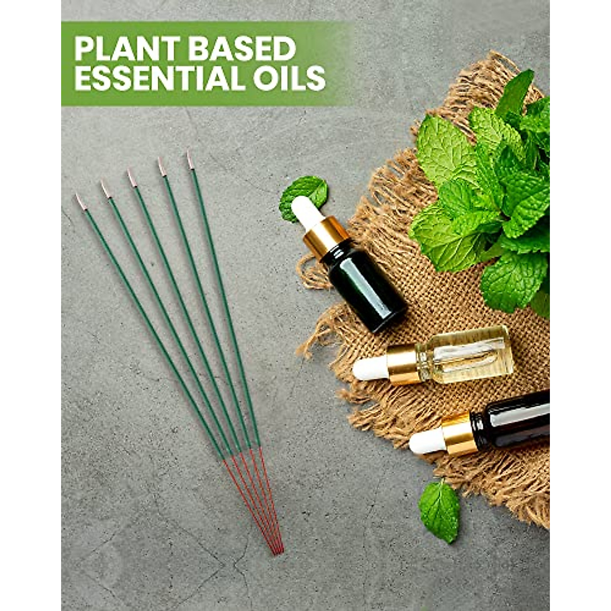 Mosland Naturals Mosquito Repellent Incense Sticks 50 PCS, Mini Citronella Mosquito Bug Repellent Incense Stick for Outdoor Patio, DEET Free & 40-50 Minutes Protection