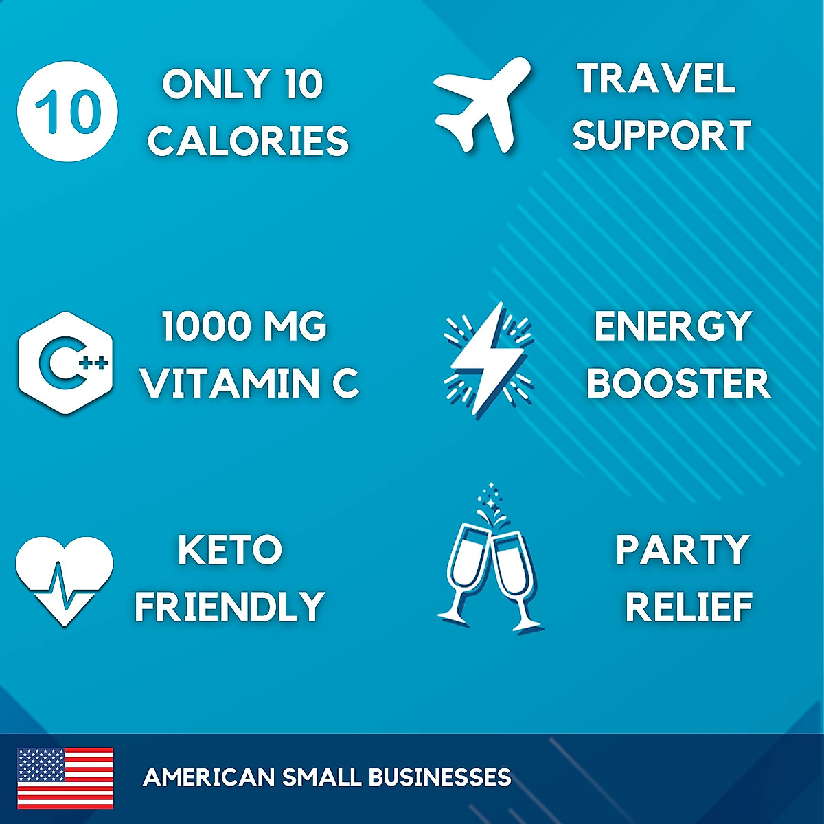 HydroMATE Electrolytes Powder Packets Low Carb Hydration Accelerator Drink Mix Party Relief Plus Vitamin C Variety Pack 16 Sticks