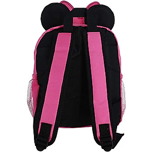 Disney Minnie Mouse Mini Backpack for Toddlers ~ Deluxe 12" Minnie Face Bag with 3D Ears and Bow (Minnie Mouse School Supplies Bundle)