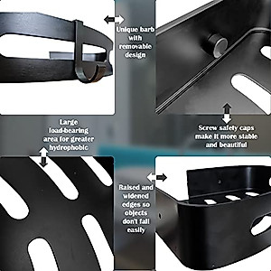 Bath Corner Shower Shelves Caddy, Bathroom Shelf Wall Mounted, Bathroom Shower Caddy Organizer for Kitchen Toilet 2 Pack (Black)