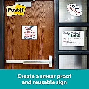 Post-it Flex Write Surface Sheets, 2 Pack, 9.1 x 9.1 in, Instant Whiteboard, Use Dry Erase and Permanent Markers (FWS-Sheets-2PK)