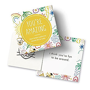 Compendium ThoughtFulls for Kids – 4-Pack of Dream Big, I Love You, You Can Do It, You're Amazing – 120 Pop-Open Cards to Share with Kids, Each with an Inspiring Message Inside