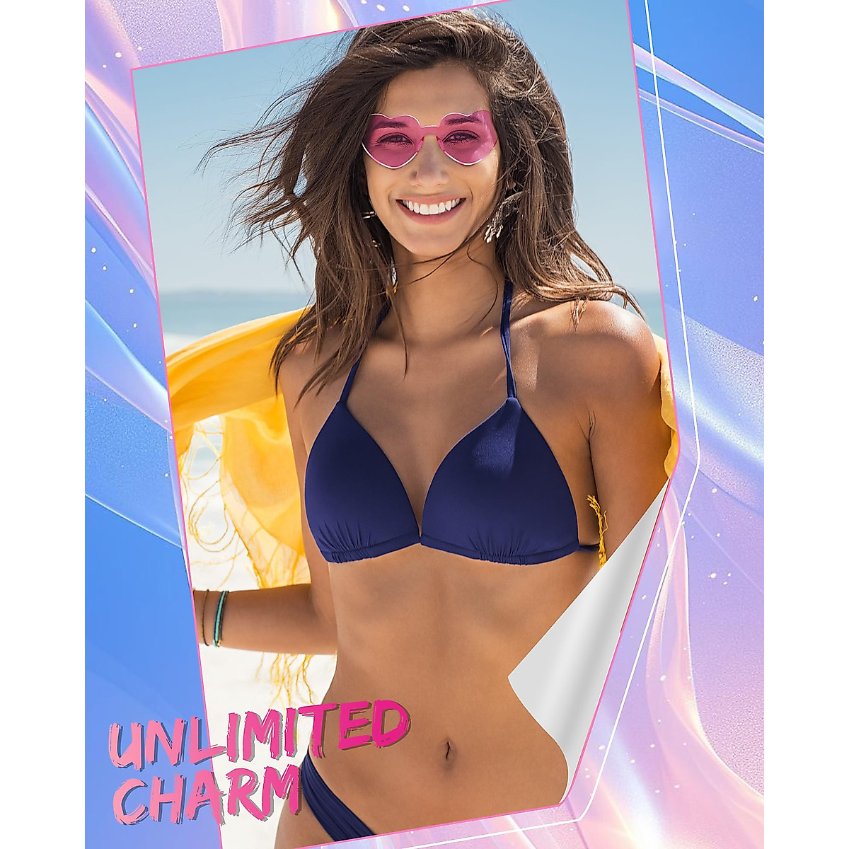 GCQJOQ 20 Pairs Heart Sunglasses Heart Shape Frameless Sunglasses Trendy Transparent Color Party Sunglasses