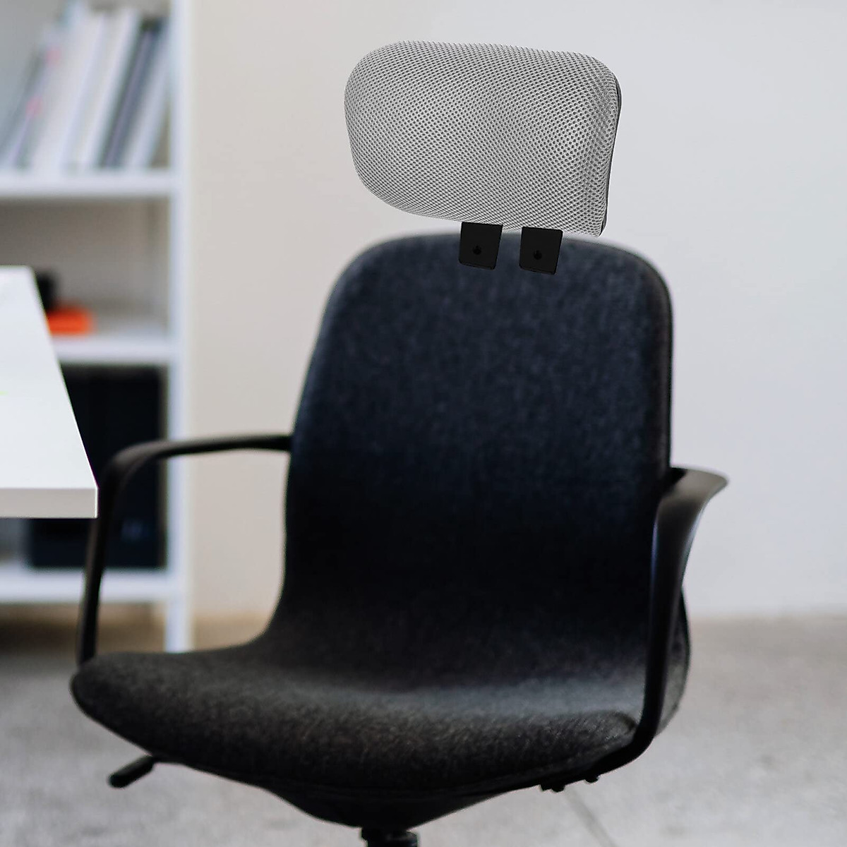 NUOBESTY Head Rest Office Chair Cushion Adjustable Mesh Headrest Attachment Universal Neck Support Cushion for Office Chair(Grey-2.6)