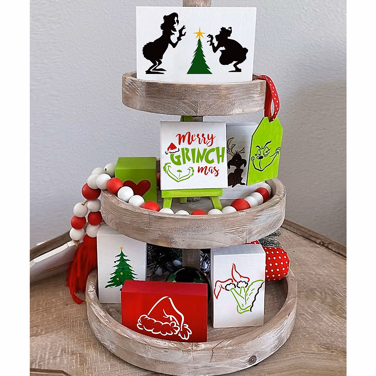 GYGOT 24PCS Small Christmas Stencils for Painting,3x3Inch Reusable Christmas Stencils for Making Christmas Ornaments/Wood Slice/Holiday Cards