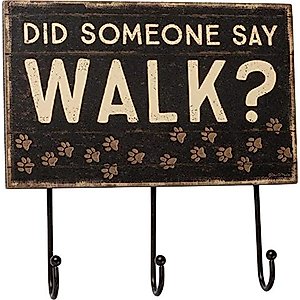 Primitives by Kathy 39355 Slat Wood Hook Board, Did Someone Say Walk