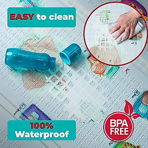 MARBS Baby Play Mat -Extra Large 77"x70"- Anti-Slip & Waterproof - Foldable Play Mat for Baby ( 0-3+ ), Double Sided , 2 Designs to Improve Learning & Focus , Thick Foam Mat for Kids