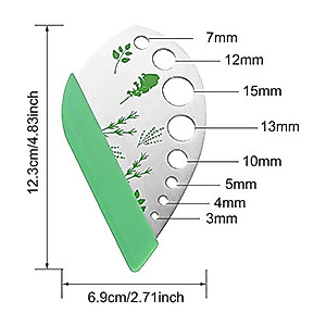 9 Holes Herb Cutter Stripper Stainless Steel Vegetable Leaf Stripper Cutter Home Kitchen Peeling Tool for Kale, Chard, Collard Greens, Thyme, Basil, Rosemary