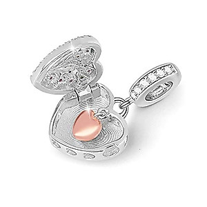 GNOCE Tree of Life Charm Pendant 925 Sterling Silver My Heart Will Go On Engravble Dangle Charm for Bracelet/Necklace Charm Gifts For Family