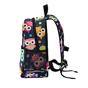 ALAZA Cute Owl Print Animal Polka Dot Kids Toddler Backpack Purse for Girls Boys Kindergarten Preschool School Bag w/ Chest Clip Leash Reflective Strip