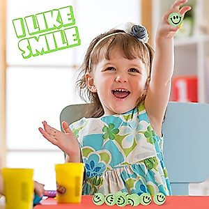 24 Pcs Glow in The Dark Smile Face Bouncing Balls, Mini High Bounce Bouncy Balls for Teens, Glowing Christmas, Valentine Birthday Party Favors Goodie Bag Fillers for Boys and Girls 6 Years Old +