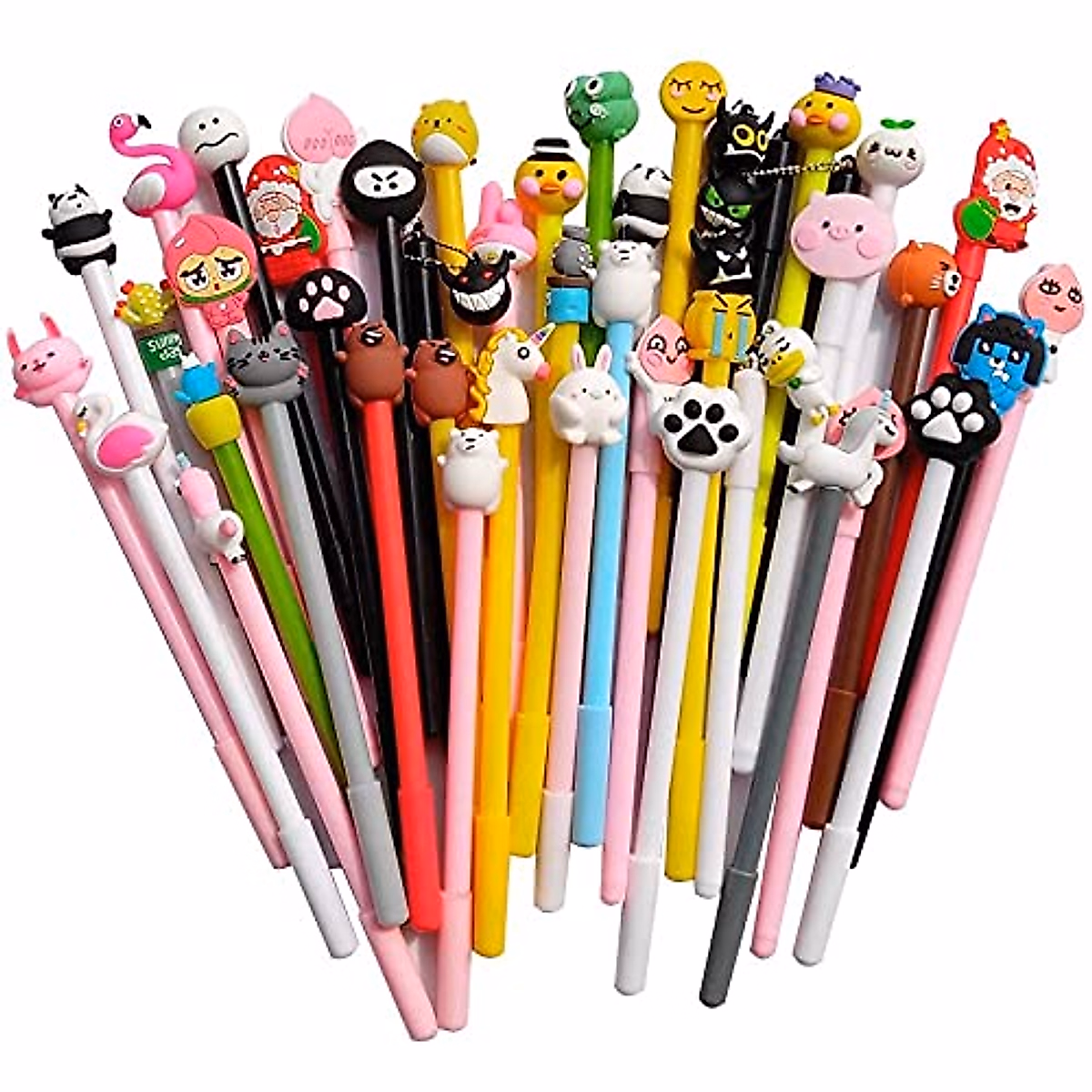 24 pack Black Erasable Pens Kiddie Kawaii Cute Cartoon Gel Ink Pens Assorted Style Writing Pens for Birthday Present School Prize Student Gift Fun Girl Pens (erasable black)