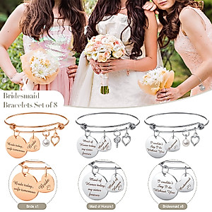 CHENGU 8 Pcs Maid of Honor Gifts Bracelets I Couldn't Say I Do Without You Bridesmaid Bracelets Gift Wedding Bride Adjustable Bangle Thank You Gift for Bridal Shower Bachelorette Party Favor(Elegant)