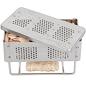 The Flip Professional Hot & Cold Smoker Box - Patented BBQ Grill Smoke Box for Gas or Charcoal Grill w Firestarters - Infuse Smoky Wood Flavor in Meal - Great Fathers Day Gift & Grilling Gifts for Men