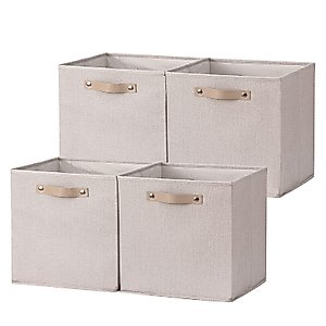 DULLEMELO 12 Inch Storage Bins, Toy Organizers and Storage Bins for Toys Books Clothes Storage, Cube Storage Bin with Handles for Shelves Closet Nursery, Cloth Baskets for Organizing and Storage