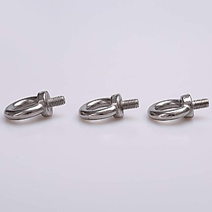10 Pieces 304 Stainless Steel Screw Rings Lug Thread Shoulder Lifting Eye Bolt Screws Lifting Rings Eye Bolts, M3