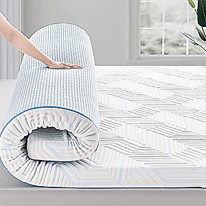 BedStory 2 Inch Premium Memory Foam Mattress Topper, Queen Size Gel Infused Bed Toppers, Soft Foam Pad with Removable Cover