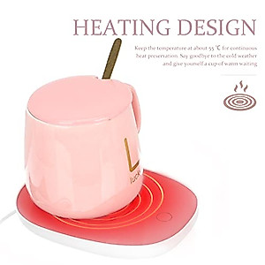 LIFKOME Coffee Mug Warmer with Mug Set Coffee Cup Warmer USB Heating Water Cup Drinking Cup Coffee Cup Mug Warmer for Desk with Auto Shut Off-with Gift Box