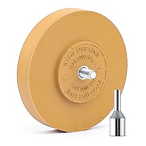 LUCKUT Decal Eraser Wheel 4 Inch Pin Stripe Removal Tool 1 Pack Adhesive Remover Wheel with Pad & Adapter Graphics Removal Tool Eraser Wheel Decal Remover (Solid Rubber Wheel)