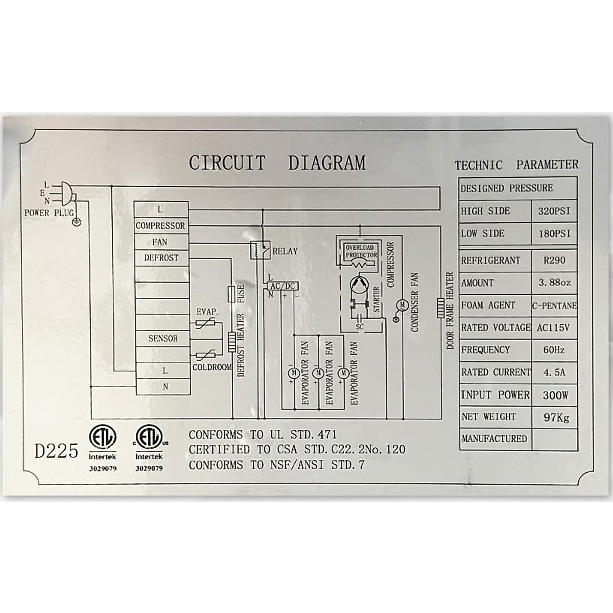 Under Counter Freezer 48" Stainless Steel Commercial Freezer NSF 2 doors 2 shelves, 0°F to -8°F 115V/60HZ Restaurant- TUC48F