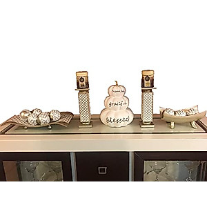 Creative Scents Schonwerk Diamond Lattice Decorative Table Decorations, Centerpieces for Dining/Living Room Table Decor Dish - Best Wedding/Birthday Gift (Gold & White)