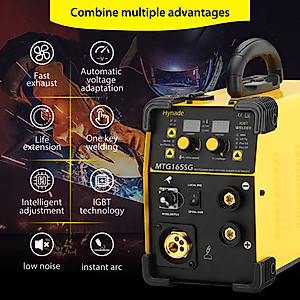 Mig Welder, Spool Gun Mig Welding Machine Inverter 165A MTG165 SG-Welding Gloves