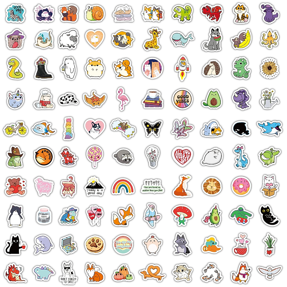 Vsco Aesthetic Animals Stickers,100pcs Cute Animals Stickers for Kids Teens Girls,Teacher Reward Stickers, Vinyl Waterproof Pack for Water Bottles Laptop Skateboard Computer Phone